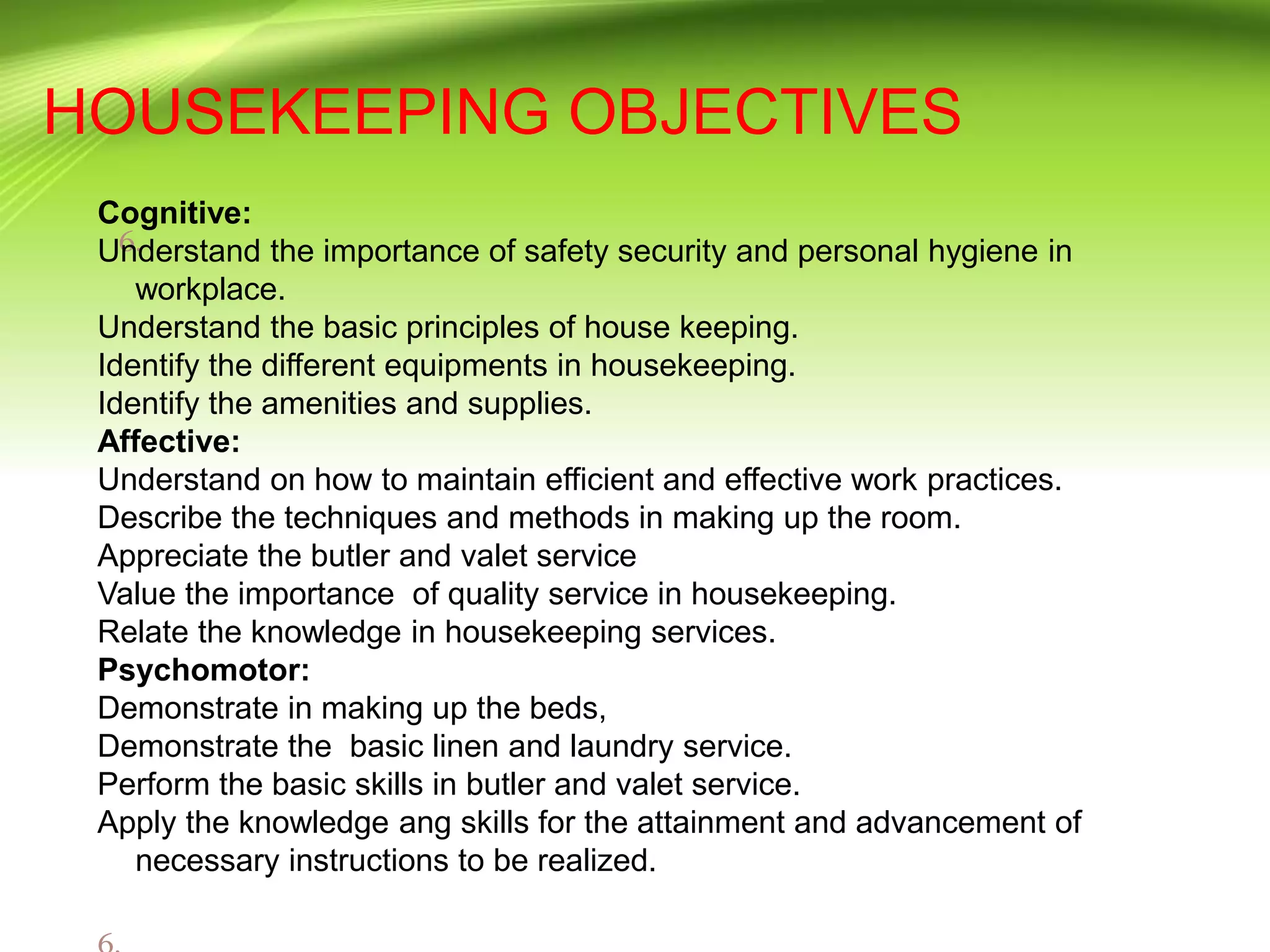 Housekeeping nc ii | PPT