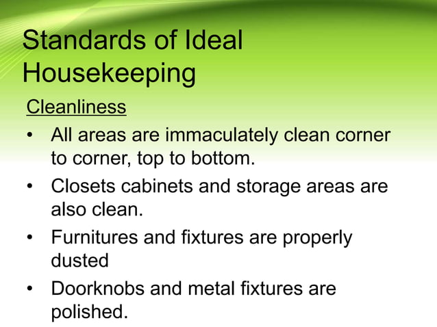 Housekeeping nc ii | PPT | Bath and Shower | Personal Care