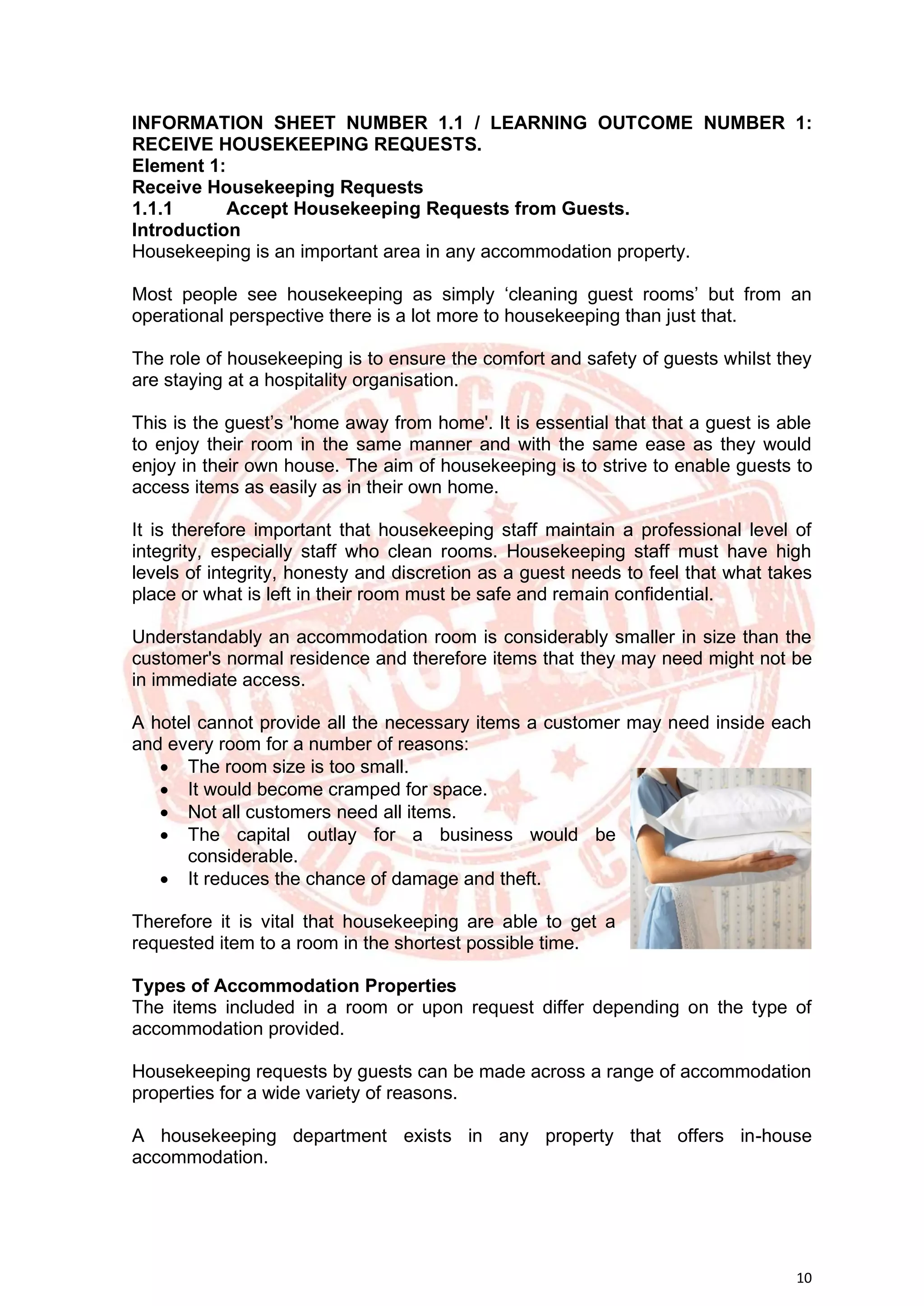 HOUSEKEEPING NC II - CBLM | PDF