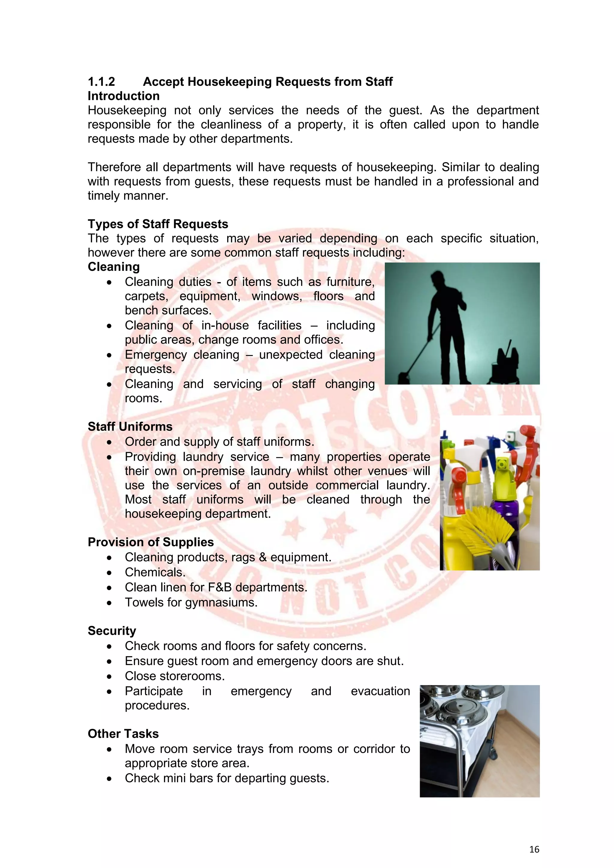 HOUSEKEEPING NC II - CBLM | PDF