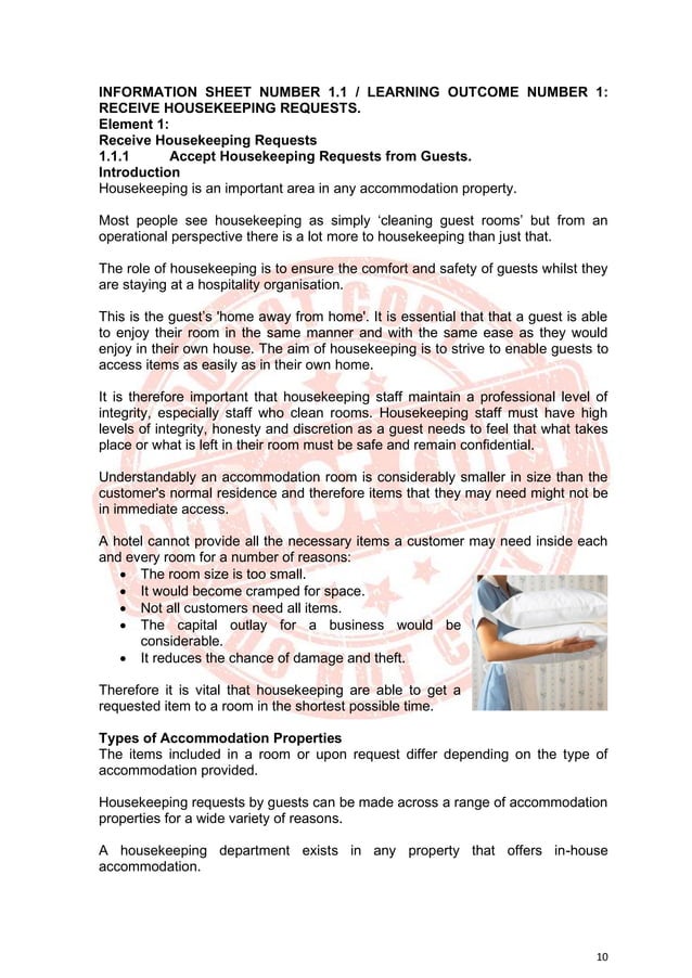 HOUSEKEEPING NC II - CBLM | PDF