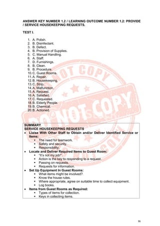 HOUSEKEEPING NC II - CBLM | PDF