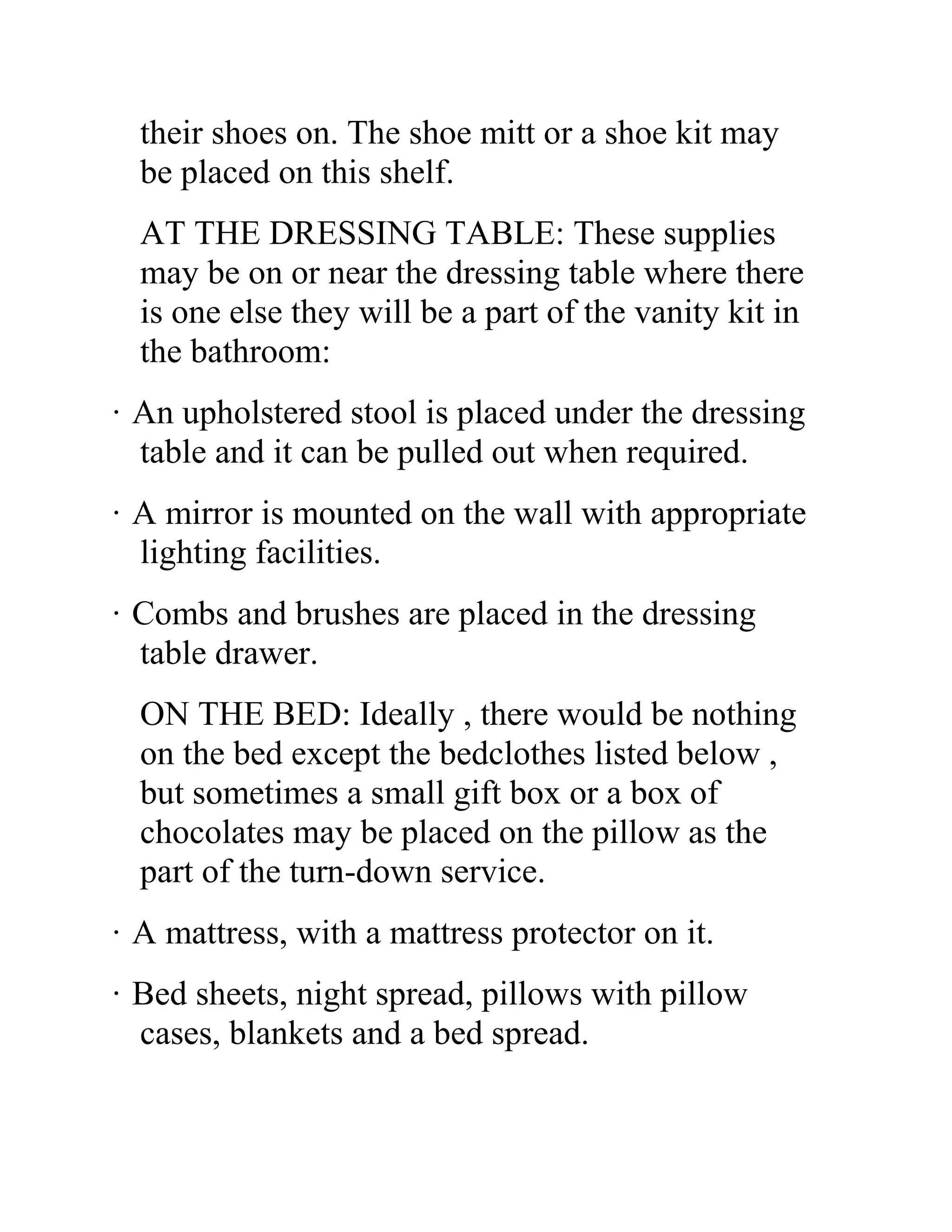 housekeeping notes for hotel management graduates | DOC