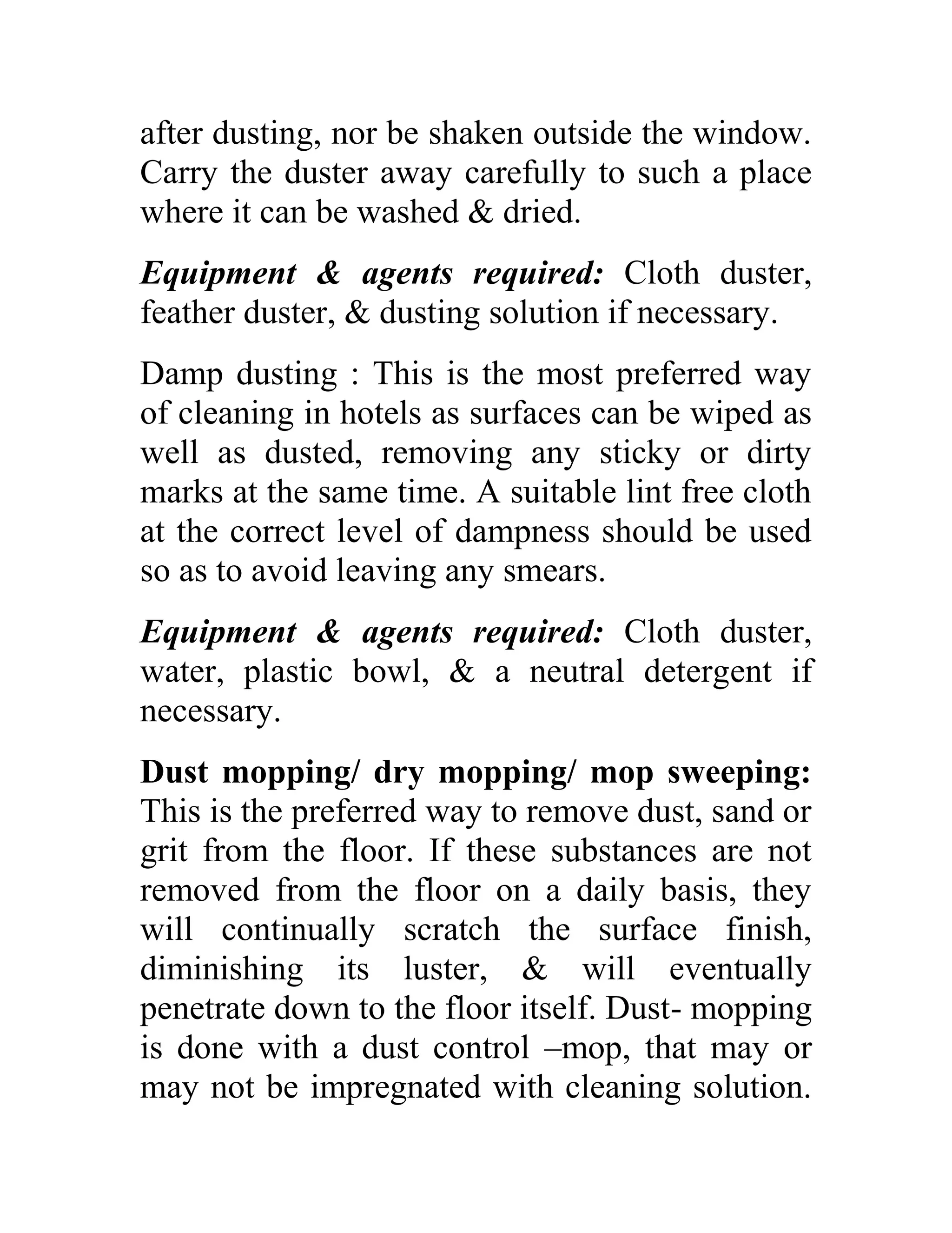 housekeeping notes for hotel management graduates | DOC