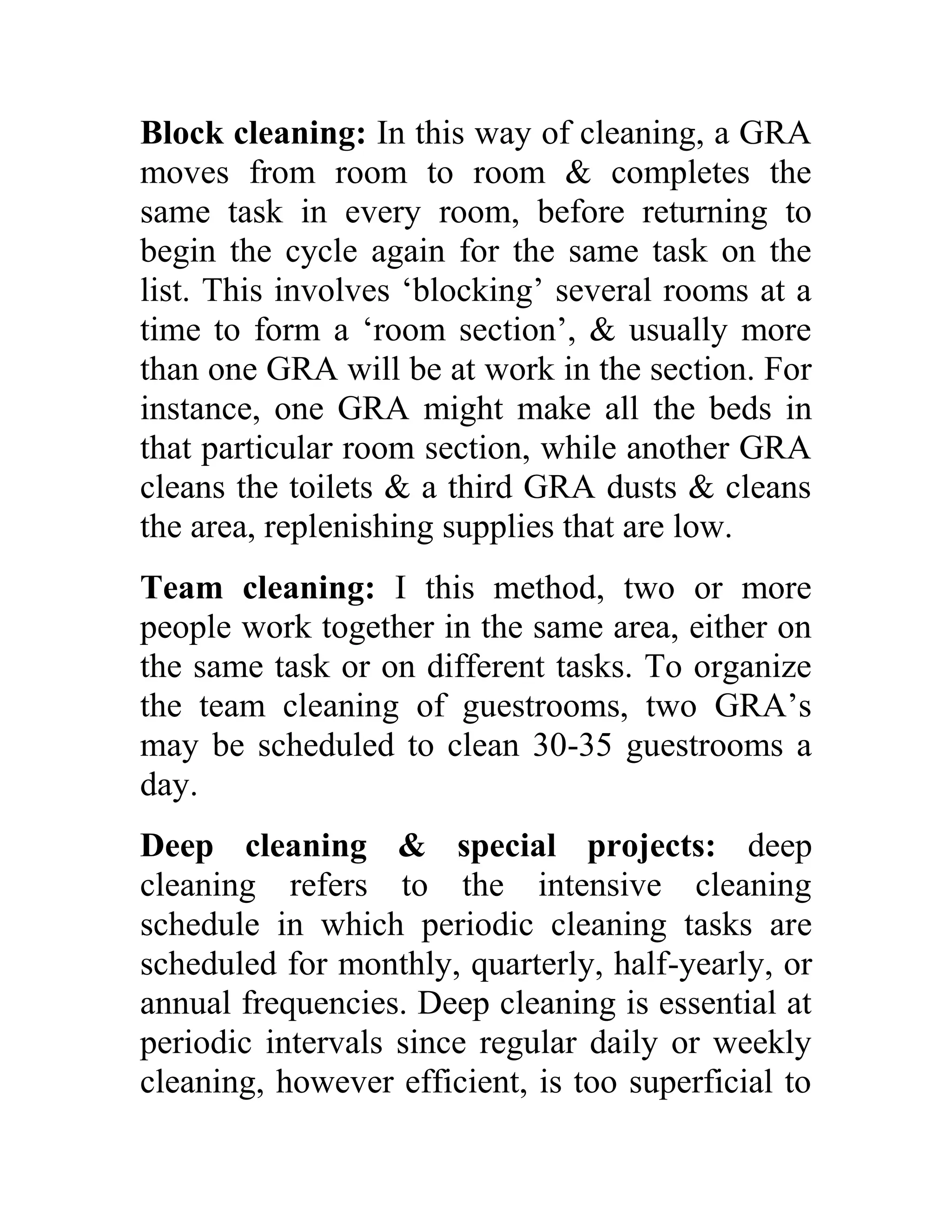 housekeeping notes for hotel management graduates | DOC