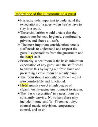housekeeping notes for hotel management graduates | DOC