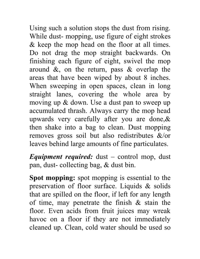 housekeeping notes for hotel management graduates | DOC