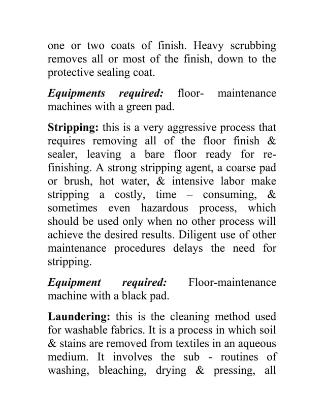 housekeeping notes for hotel management graduates | DOC