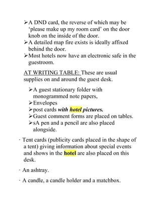 housekeeping notes for hotel management graduates | DOC
