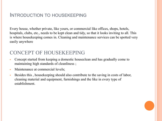 Housekeeping performance measuring technique | PPTX