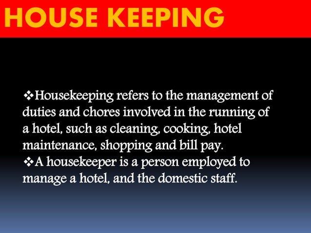Housekeeping presentation | PPTX