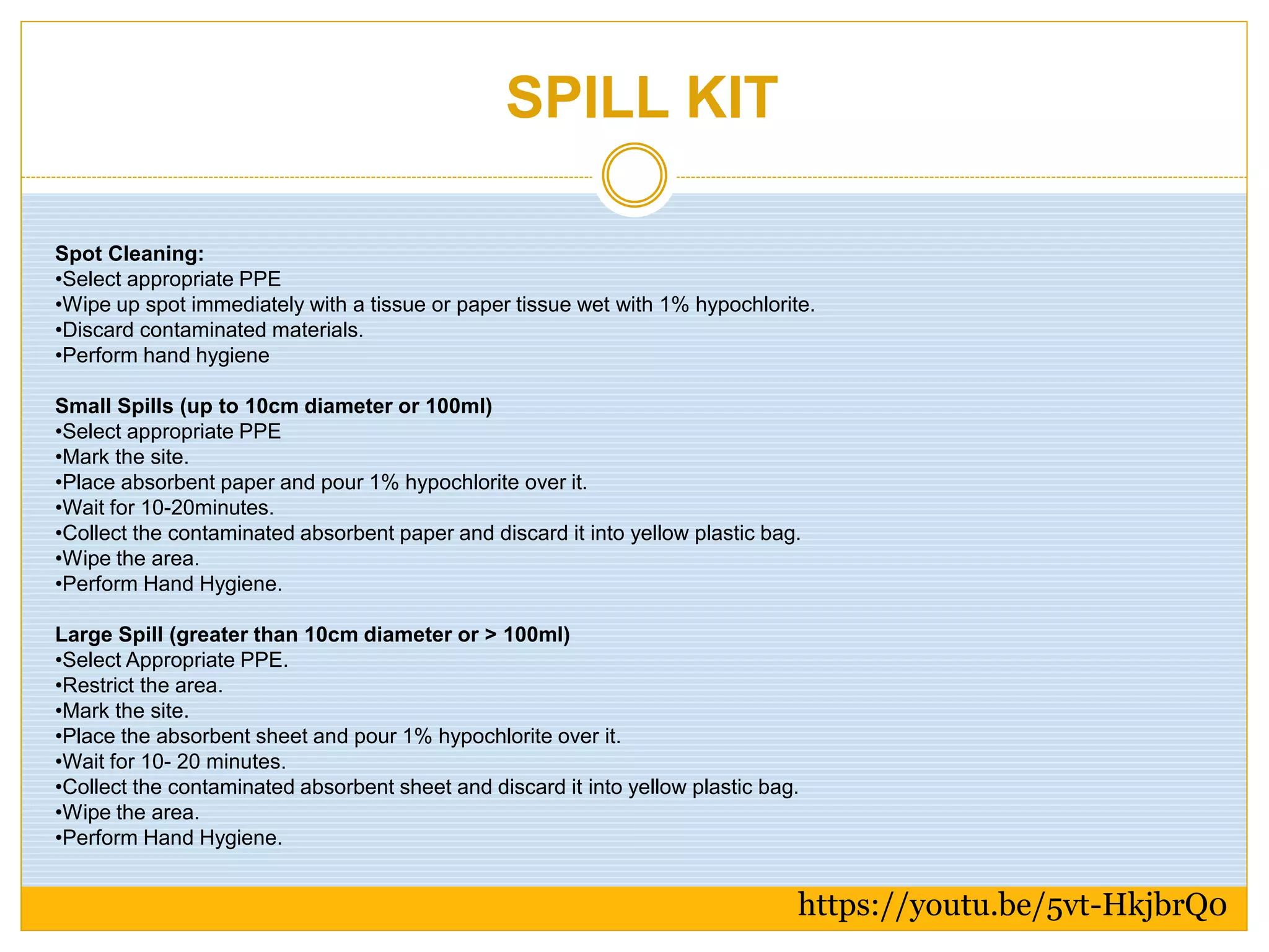 Housekeeping procedures, biomedical waste safety, nsi protocols. | PPTX