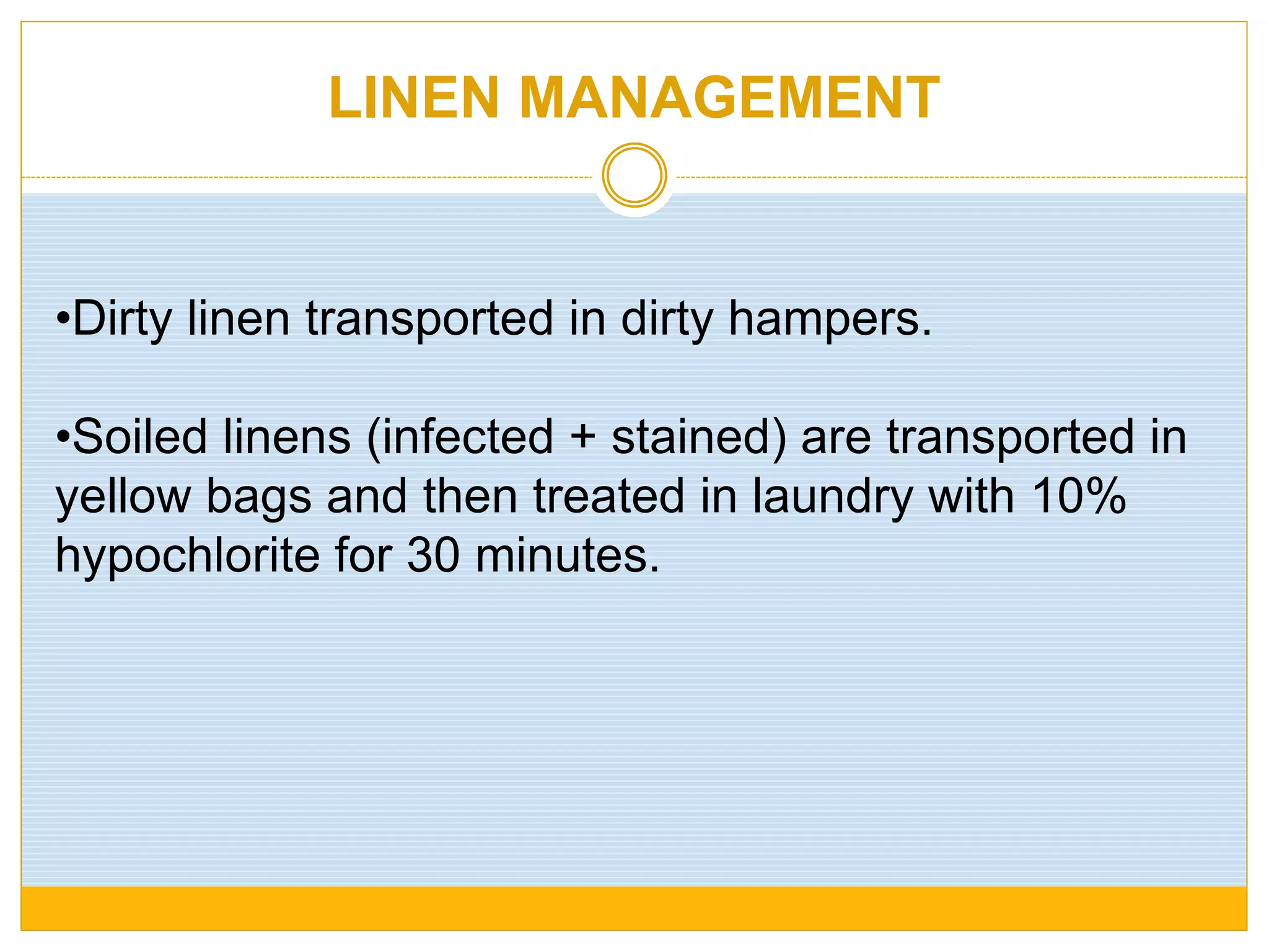 Housekeeping procedures, biomedical waste safety, nsi protocols. | PPTX
