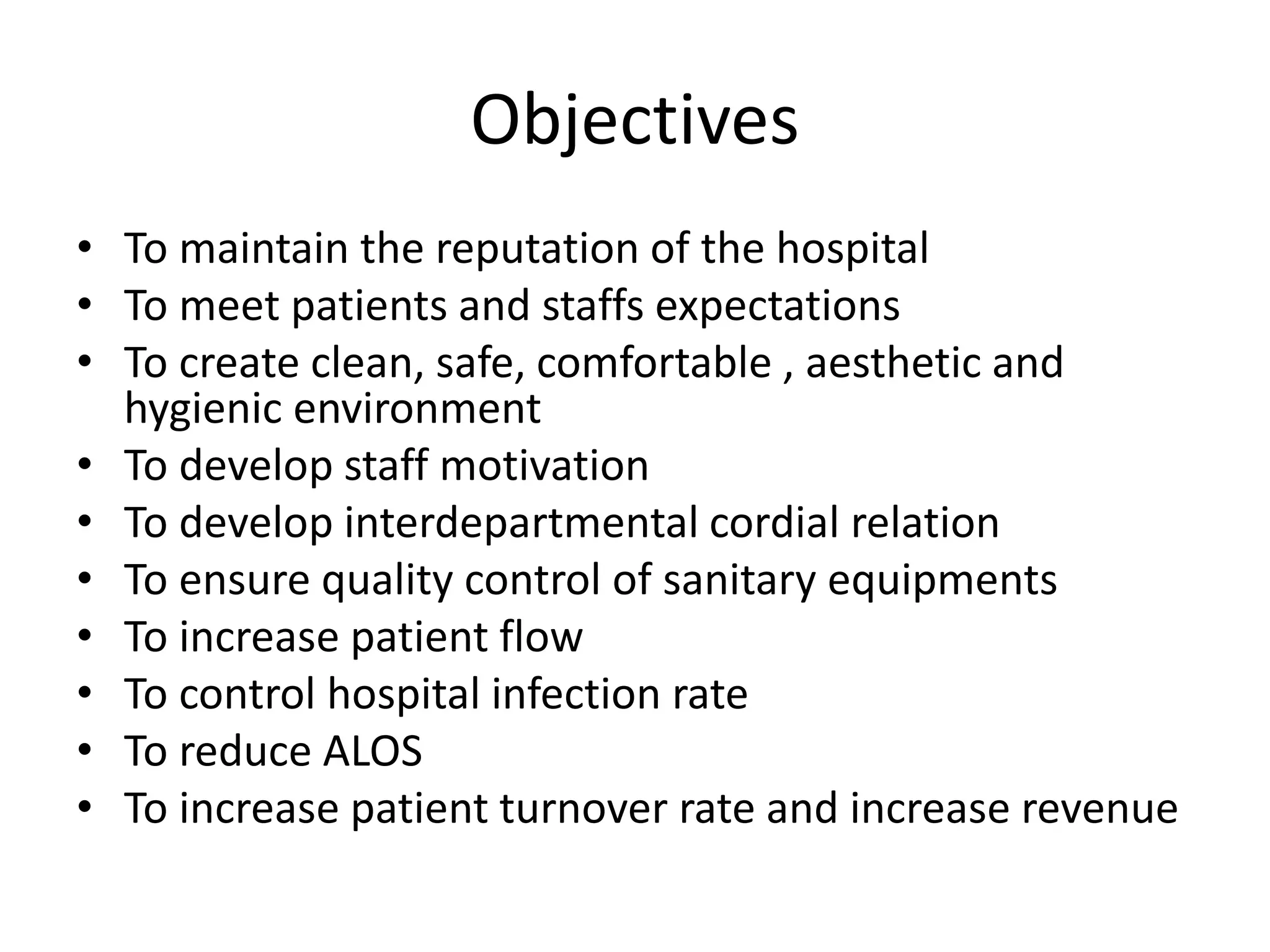 Housekeeping services in a Hospital | PPTX