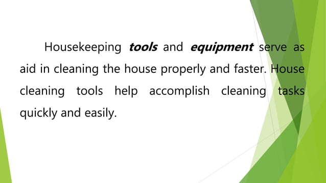 Housekeeping Tools and Equipment | PPTX