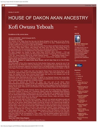 House of Akan Ancestry Copyright Kofi Owusu Yeboah v20140621 | PDF