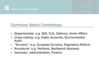 House of Commons select committees | PPTX | Law