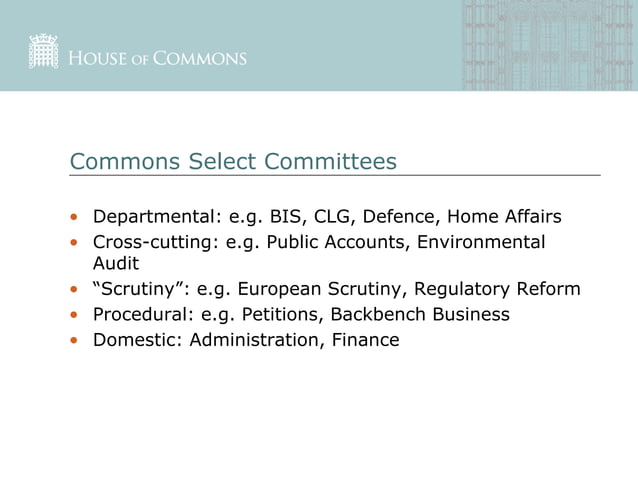 House of Commons select committees | PPT