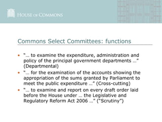 House of Commons select committees | PPTX | Law