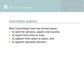 House of Commons select committees | PPT