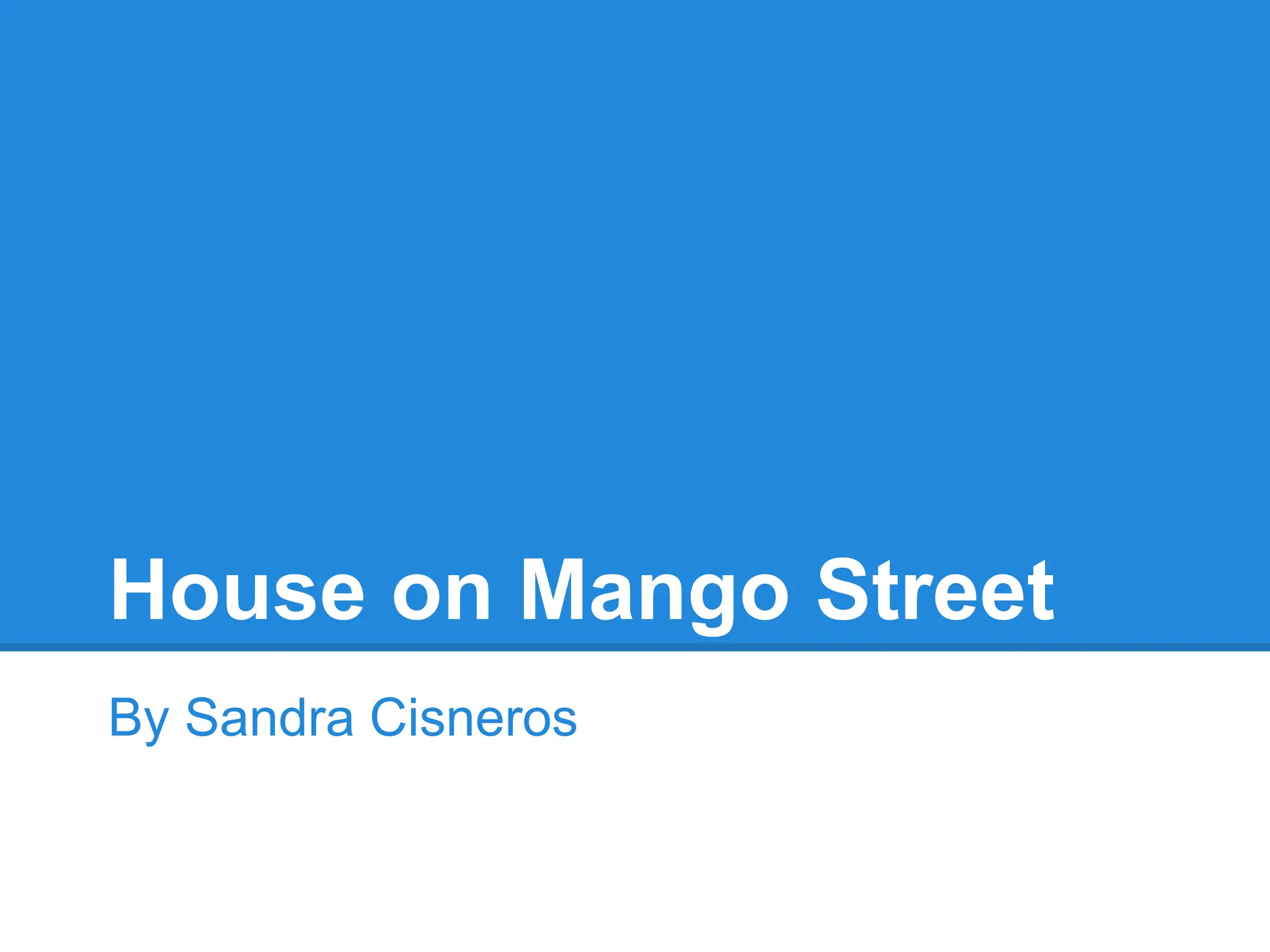 literary work House on Mango Street.pptx