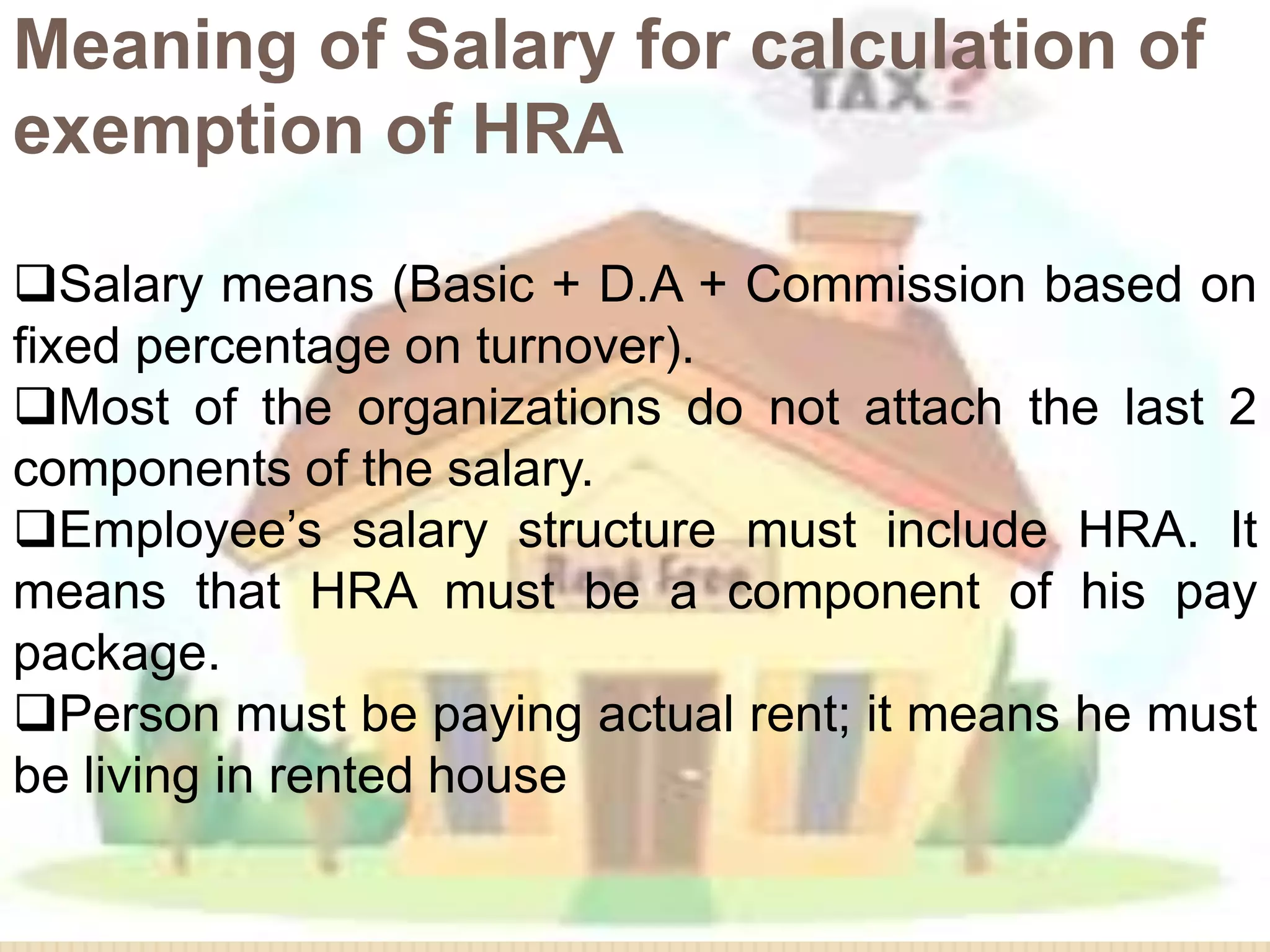 House rent allowance | PPTX