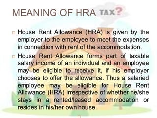 House rent allowance | PPTX