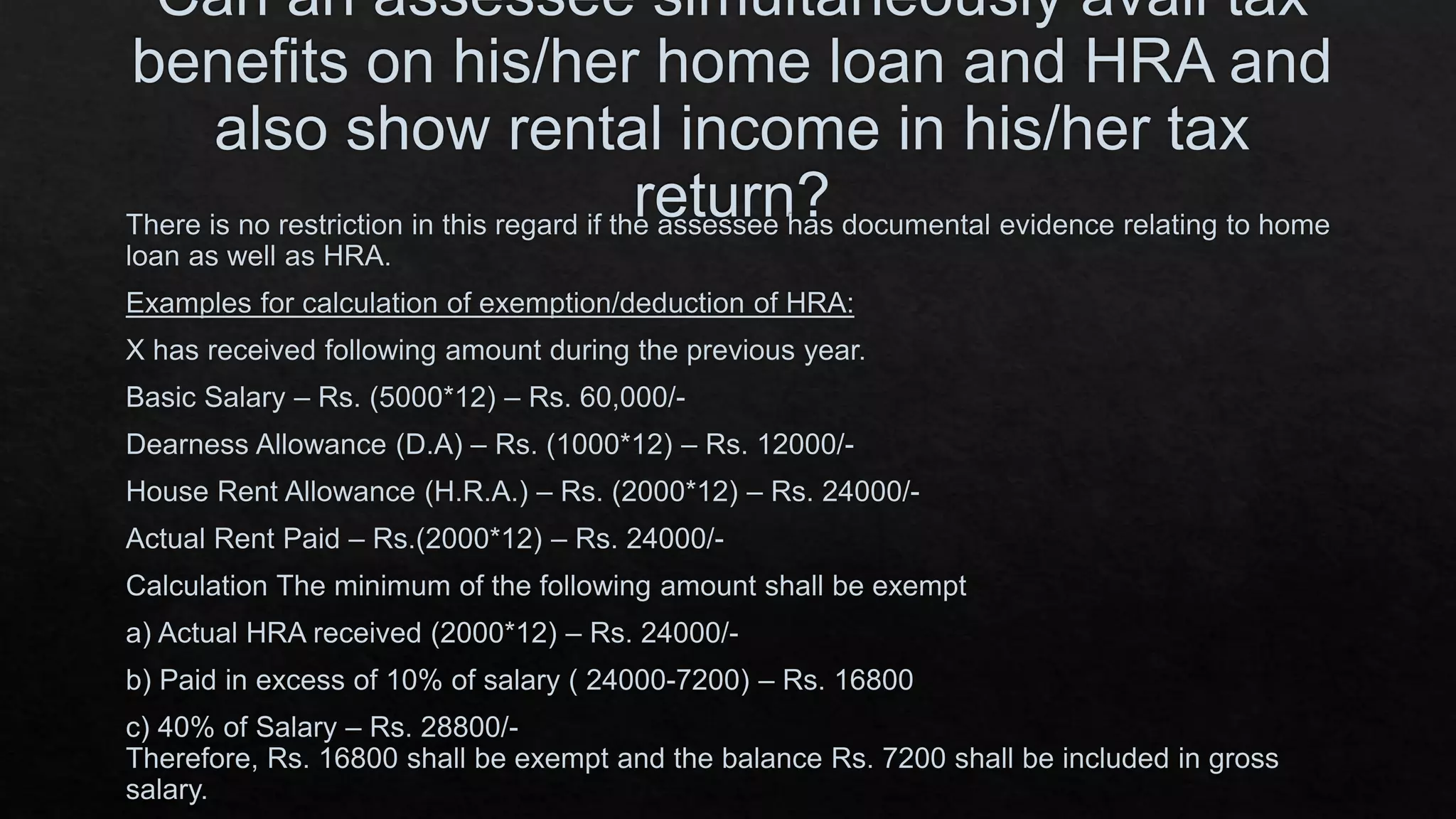 House rent allowance (hra).ppt