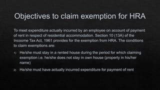 House rent allowance (hra).ppt