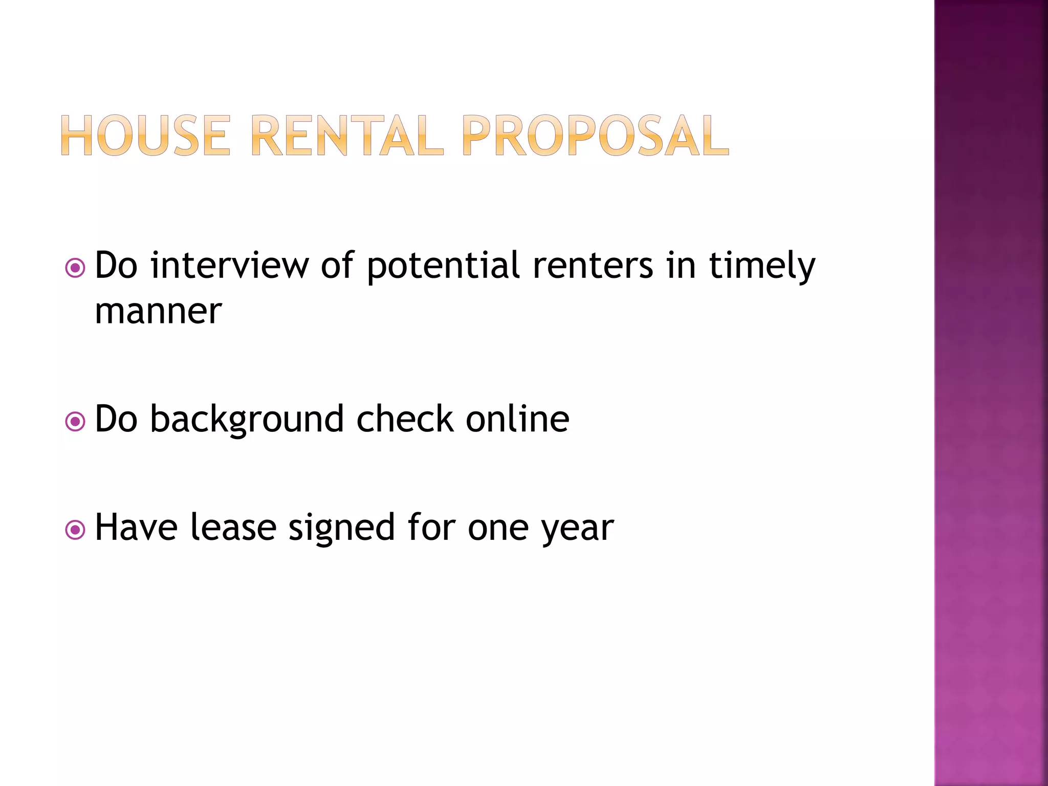 House rental project final | PPTX