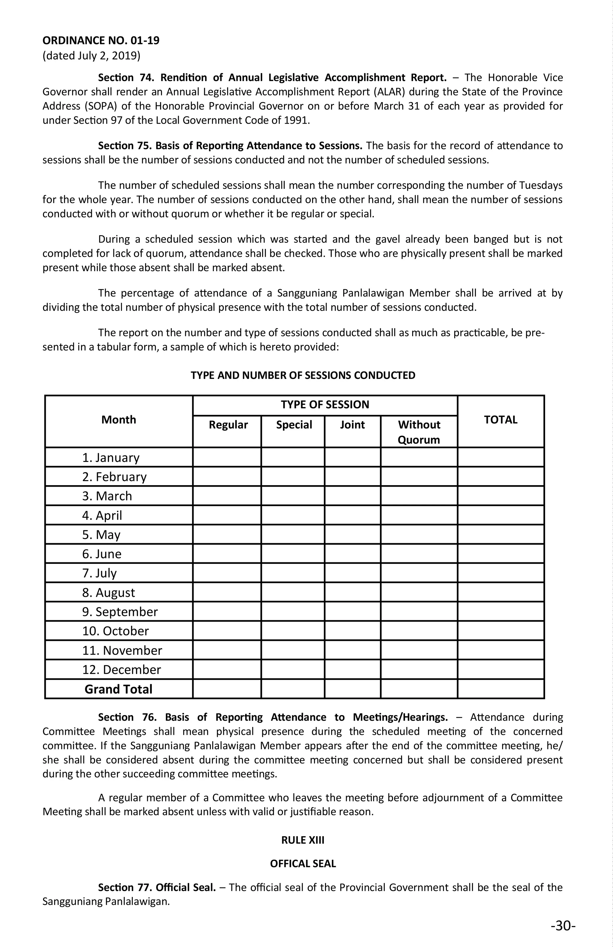 19th Sangguniang Panlalawigan House Rules of Procedures and Committee ...