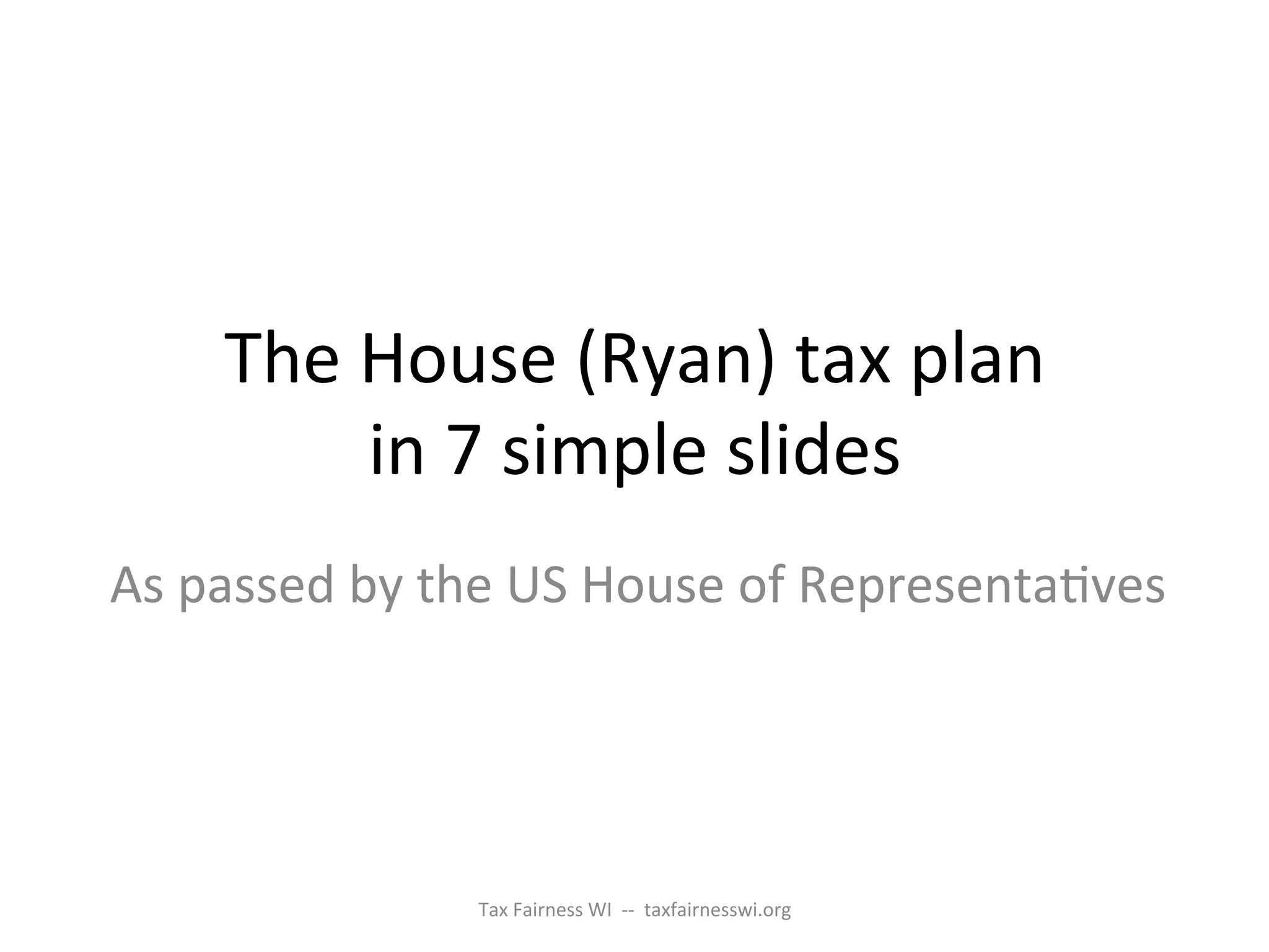 House (ryan) tax plan | PDF