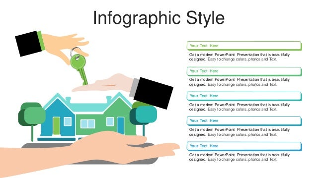 House shaped green plant power point templates | PPTX