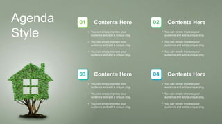 House Shaped Green Plant PowerPoint Templates.pptx