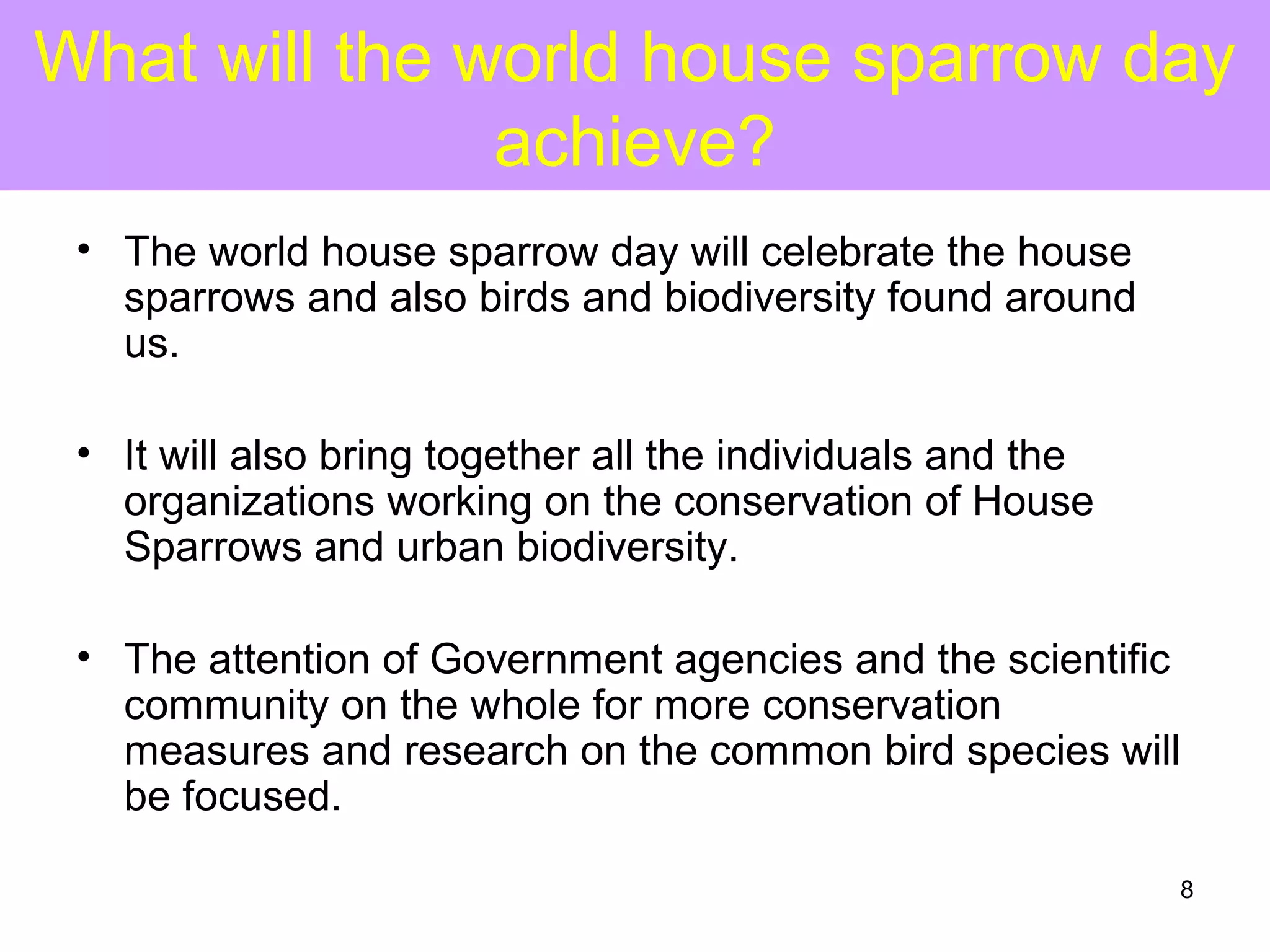 House sparrow conservation | PPT