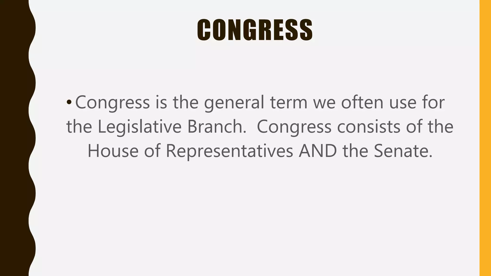 House of Representatives vs. The Senate | PPTX