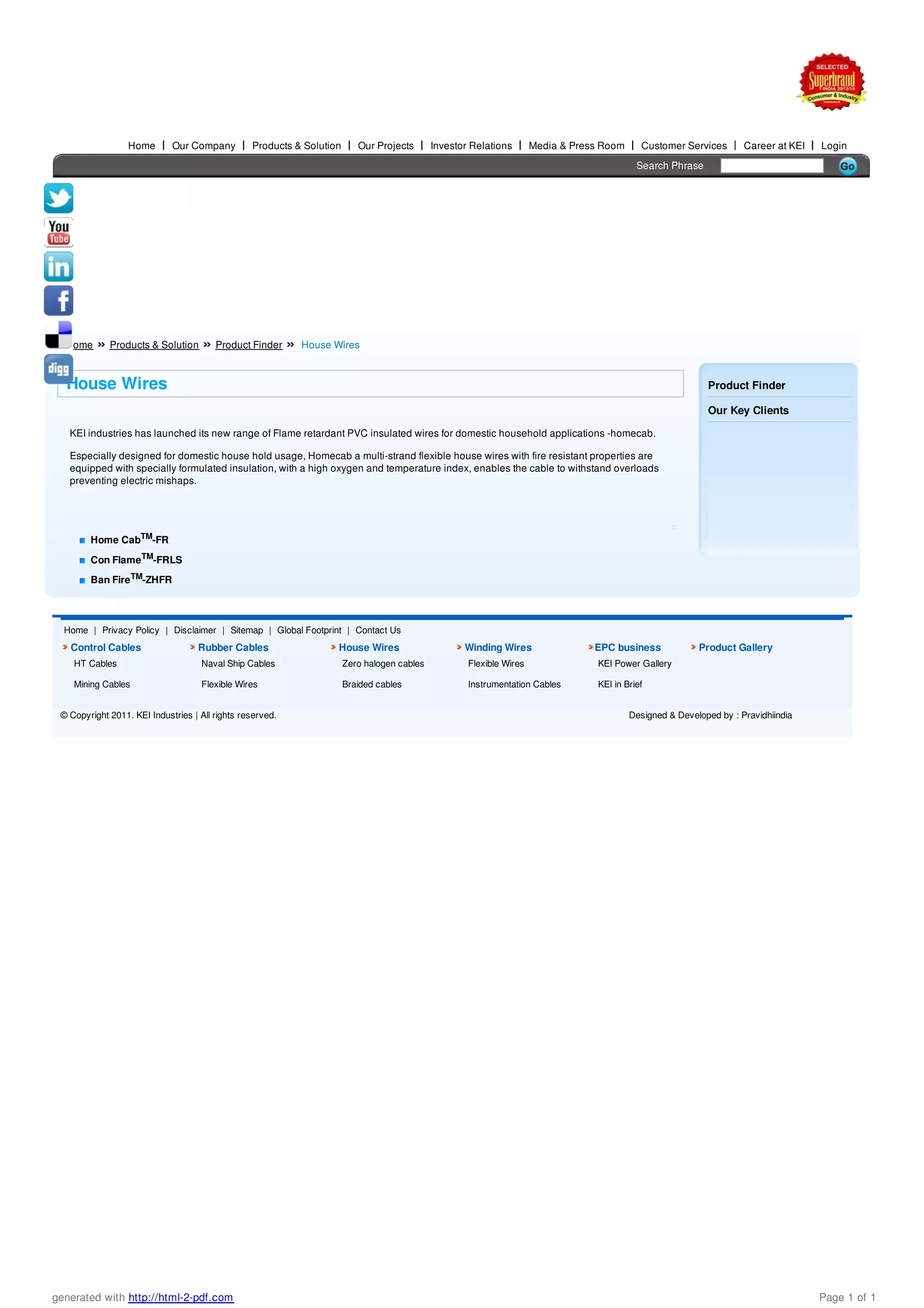 House wires, home cab tm fr, con flametm-frls, ban | PDF | Home Appliances | Home & Garden