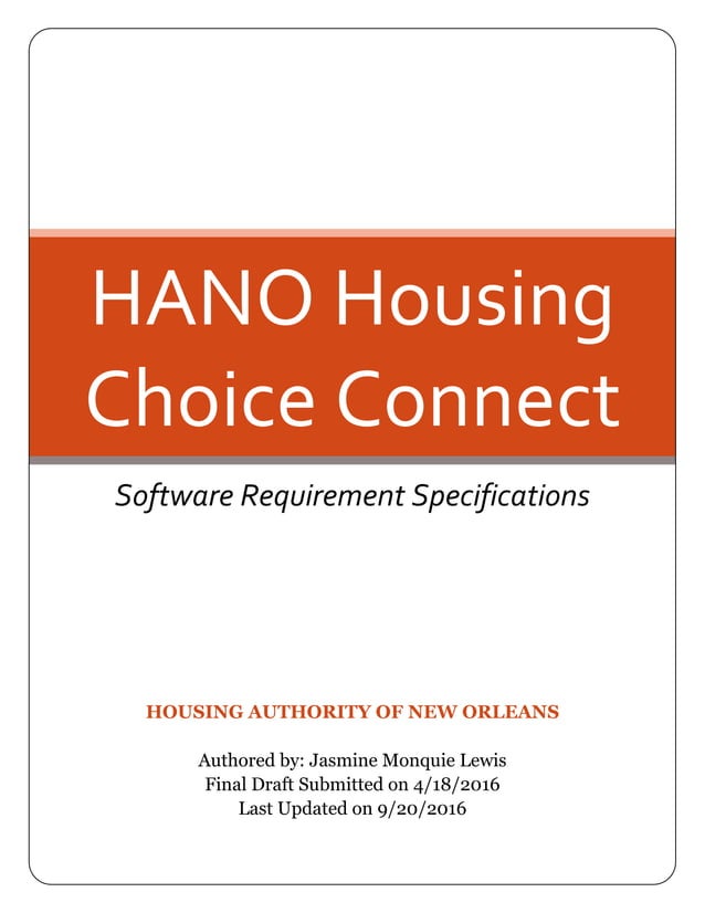Housing Choice Connect - Software Requirement Specifications | PDF