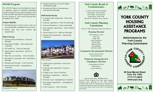 Housing assistance programs brochure