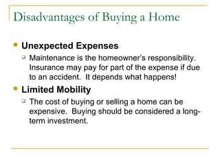 Housing - Buying vs. Renting | PPT