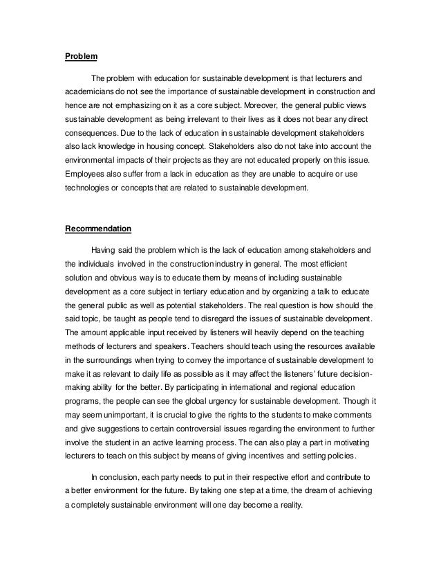 Sustainable housing development assignment