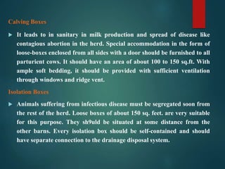 Housing & Equipments for dairy cows | PPTX