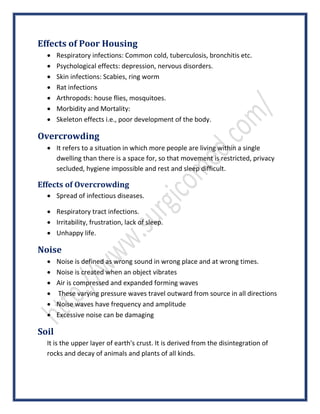 Housing & its Basic Requirements | SurgicoMed.com