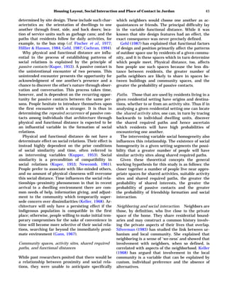 Housing layout, social interaction, and the place | PDF