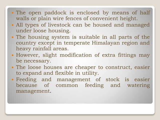 Different types of housing of animals | PPTX | Agriculture | Industries