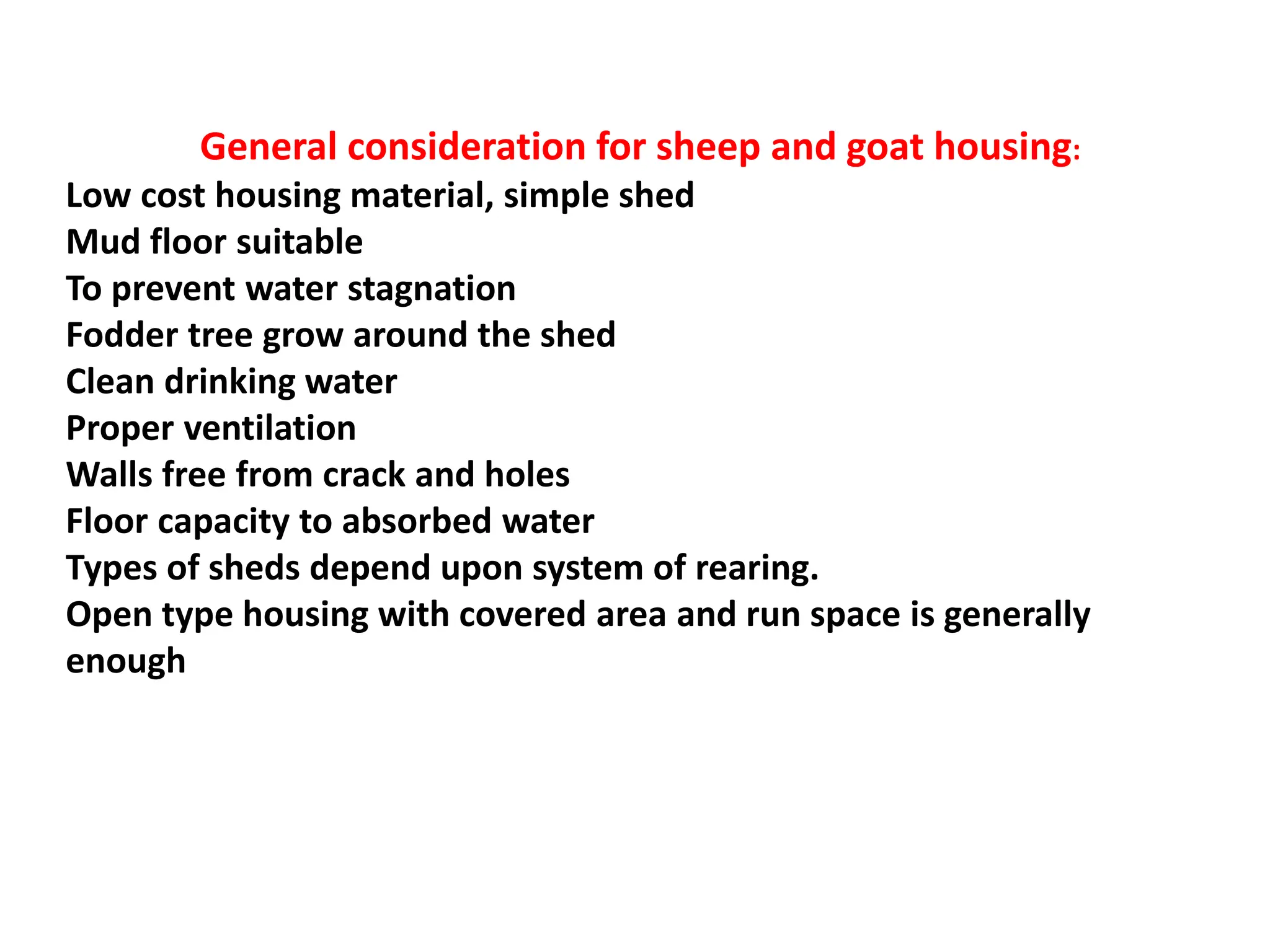 Housing of Sheep and Goat.pptx Housing of Sheep and Goat | PPTX