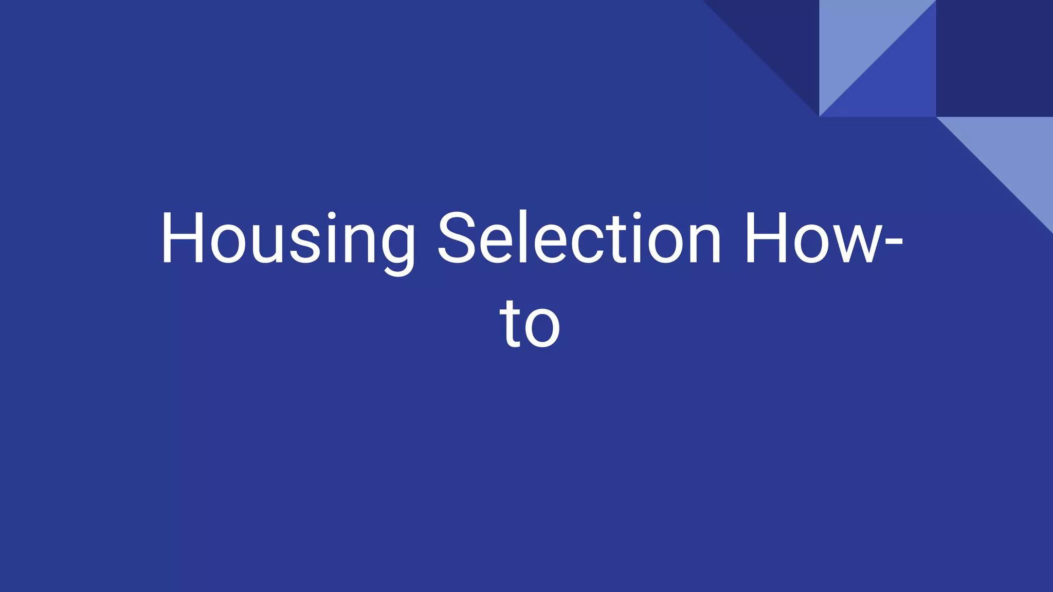 NYIT Housing Selection presentation | PPT