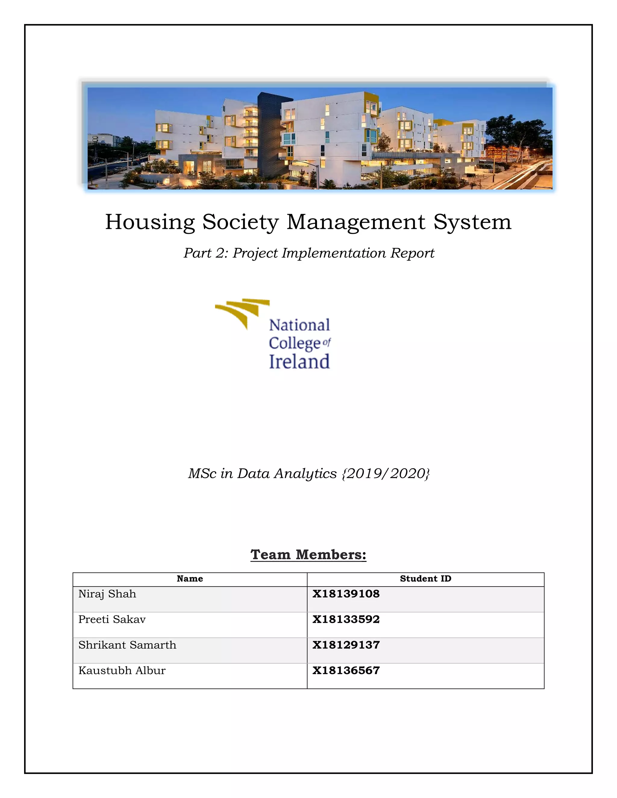 Sales force- Housing society management system | Strategic ICT and ...