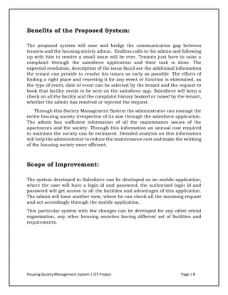 Sales force- Housing society management system | Strategic ICT and ...