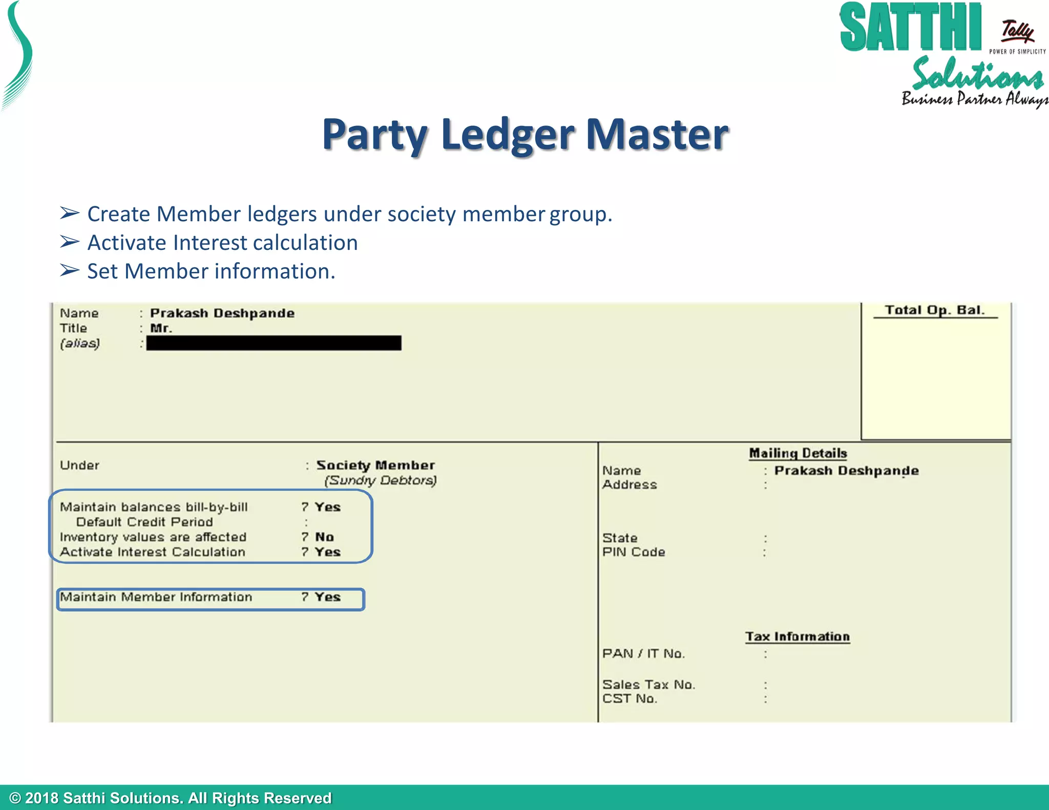 Tally Housing society module | PDF